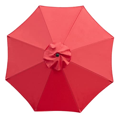 Sunnyglade 9ft Patio Umbrella Replacement Canopy Market Umbrella Top Fit Outdoor Umbrella Canopy (Red)