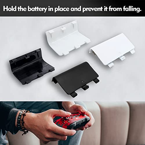 KELIFANG Replacement Battery Cover Door Compatible with Xbox One, One S, One X Controller, Battery Back Shell Repair Part Compatible with Xbox Wireless Controller (Black, White)