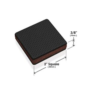 Slipstick GorillaPads CB142 Non-Slip Furniture Pads/Grippers (Set of 8) Furniture Leg Floor Protectors, 2 Inch Square, Black