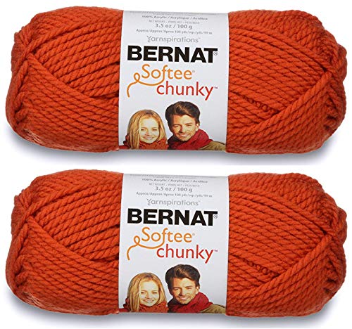 2-Pack - Bernat Softee Chunky Yarn, Pumpkin, Single Ball