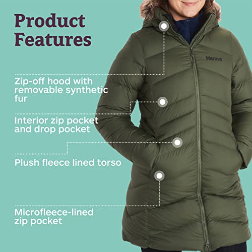 MARMOT Women’s Montreal Puffer Coat | Down-Insulated, Water-Resistant, Crocodile, Large