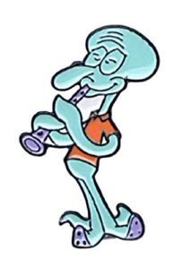 spongebob squidward character 1 inch tall metal enamel pin