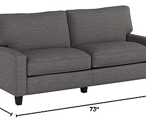 Serta Palisades Upholstered Sofas for Living Room Modern Design Couch, Straight Arms, Soft Fabric Upholstery, Tool-Free Assembly, 73" Sofa,Grey