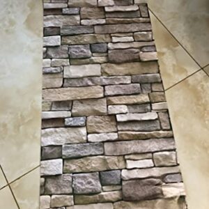 Yancorp 10ft Peel and Stick Wallpaper Stone Brick Contact Paper Waterproof Wall Paper Self-Adhesive Backsplash Decorative Wallpaper Wall Covering