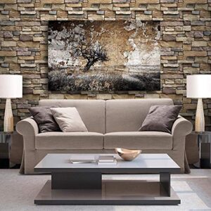 Yancorp 10ft Peel and Stick Wallpaper Stone Brick Contact Paper Waterproof Wall Paper Self-Adhesive Backsplash Decorative Wallpaper Wall Covering