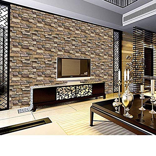 Yancorp 10ft Peel and Stick Wallpaper Stone Brick Contact Paper Waterproof Wall Paper Self-Adhesive Backsplash Decorative Wallpaper Wall Covering