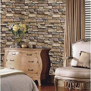 Yancorp 10ft Peel and Stick Wallpaper Stone Brick Contact Paper Waterproof Wall Paper Self-Adhesive Backsplash Decorative Wallpaper Wall Covering