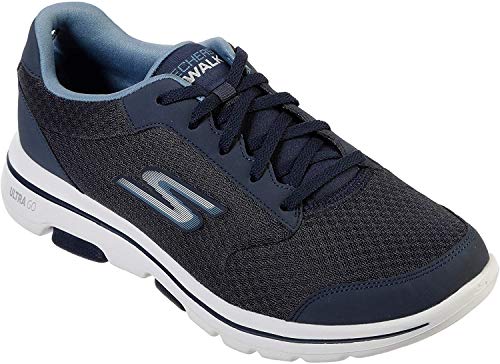 Skechers mens Gowalk 5 Qualify - Athletic Mesh Lace Up Performance Walking Shoe Sneaker, Navy, 11 US