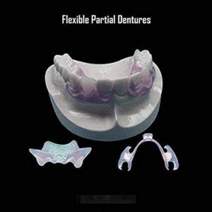 "Nesbit bridge" , Flipper Uppler and Lower Set of Affordability Flexible Valplast Customized Partial Denture (Pink, Valplast)