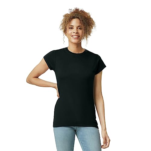 Gildan Women's Softstyle Cotton T-Shirt, Style G64000L, Multipack, Black (2-Pack), Large