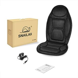 Snailax Memory Foam Massage Seat Cushion - Back Massager with Heat,6 Vibration Massage Nodes & 2 Heat Levels, Massage Chair Pad for Home Office Chair