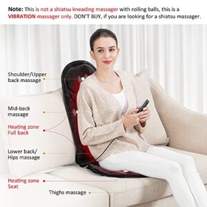 Snailax Memory Foam Massage Seat Cushion - Back Massager with Heat,6 Vibration Massage Nodes & 2 Heat Levels, Massage Chair Pad for Home Office Chair