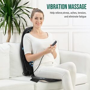 Snailax Back Massage Seat Cushion, Memory Foam Pad, 5 Massage Modes & 2 Heat Settings, Seat Massager for Office Chair,Home Use