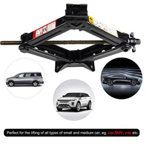 CPROSP Scissor Jack for car/SUV/MPV max 1.5 Tons(3,307 lbs) Capacity with Hand Crank Trolley Lifter with Ratchet, Just for Emergency Use, not for Weekly Projects