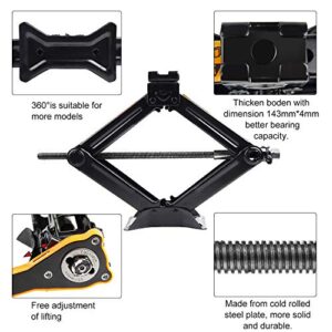 CPROSP Scissor Jack for car/SUV/MPV max 1.5 Tons(3,307 lbs) Capacity with Hand Crank Trolley Lifter with Ratchet, Just for Emergency Use, not for Weekly Projects