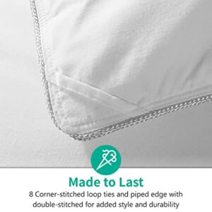 APSMILE Full/Queen Size Goose Feathers Down Comforter Duvet Insert - Ultra-Soft All Season Down Comforter Hotel Collection Comforter, 46 Oz Fluffy Medium Warmth (90x90, White)