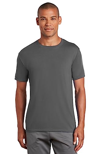 Gildan Men's Moisture Wicking Polyester Performance T-Shirt, 2-Pack, Charcoal, Medium