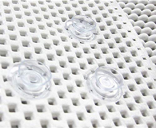 Deluxe Bathtub Mat Non Slip, Soft Foam Bath Mats for Bathroom Tub, Bathtub Mat with Drain Holes, Suction Cups- 36” X 17” - White