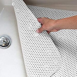 Deluxe Bathtub Mat Non Slip, Soft Foam Bath Mats for Bathroom Tub, Bathtub Mat with Drain Holes, Suction Cups- 36” X 17” - White