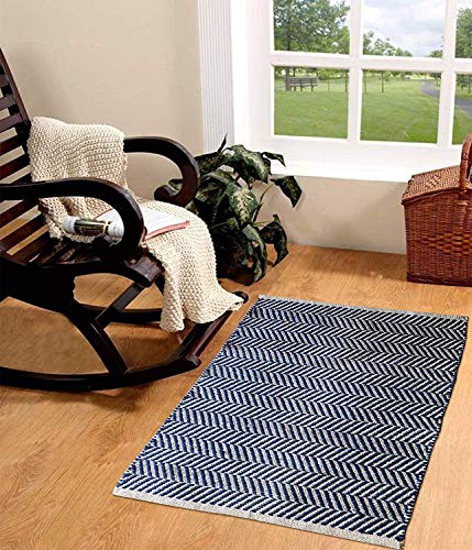 The Home Talk Jute Hemp Cotton Chevron Area Rug | Handcrafted Traditional Rugs | Braided Carpet | Natural Shag Rugs for Entryway Bedroom, Home Décor, Dining Room | Eco-Friendly | 2’ x 3