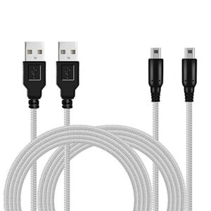 batsoeasy 2 pack 5ft 3ds/ 2ds usb charger cable, nylon braided power charging cord cable compatible with nintendo new 3ds xl/new 3ds/ 3ds xl/ 3ds/ new 2ds xl/new 2ds/ 2ds xl/ 2ds/ dsi/dsi xl