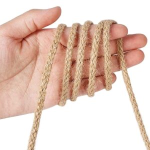 Tenn Well 5mm Jute Twine, 100 Feet Braided Natural Jute Rope, Thick Twine Rope for Crafts, Gift Wrapping, Gardening, Cat Tower Repairing, Macrame Jute Cord