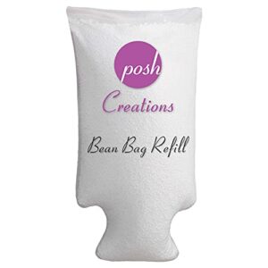 posh beanbags bean bag refill, single pack, virgin new white