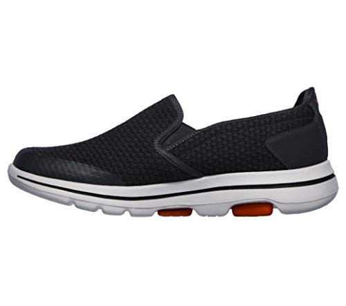 Skechers Men's GOwalk 5 - Elastic Stretch Athletic Slip-On Casual Loafer Walking Shoe Sneaker, Charcoal, 9