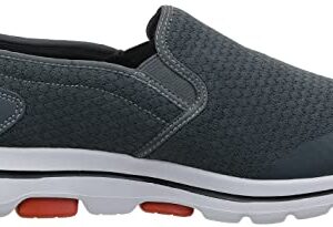 Skechers Men's GOwalk 5 - Elastic Stretch Athletic Slip-On Casual Loafer Walking Shoe Sneaker, Charcoal, 9