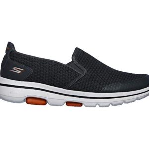 Skechers Men's GOwalk 5 - Elastic Stretch Athletic Slip-On Casual Loafer Walking Shoe Sneaker, Charcoal, 9