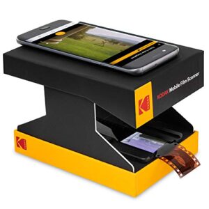 kodak mobile film scanner - fun novelty scanner lets you scan and play with old 35mm films & slides using your smartphone camera - cardboard platform & eco-friendly toy led backlight