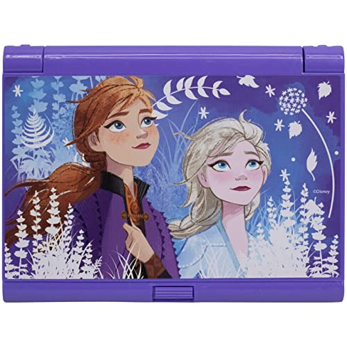 Disney Frozen Elsa Anna Cosmetic Compact Set with Mirror 22 Lip glosses, 4 Body Shines, 6 Brushes Colorful Portable Foldable Washable Makeup Beauty Kit Box Set for Girls Kids Toddler