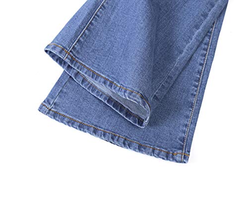 Sidefeel Women Stylish Flare Jeans Bell Bottom Mid Rise Fitted Denim Size 6 Blue