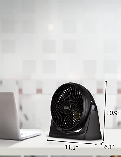 BLACK+DECKER Turbo Desk Fan – Electric Portable 7 Inch Table Fan with Adjustable Tilt for Quiet Cooling, Black