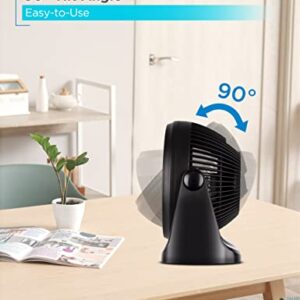 BLACK+DECKER Turbo Desk Fan – Electric Portable 7 Inch Table Fan with Adjustable Tilt for Quiet Cooling, Black