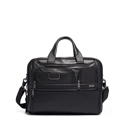 Tumi Briefcase, Official Genuine Alpha Expandable Organizer Laptop Brief, Black