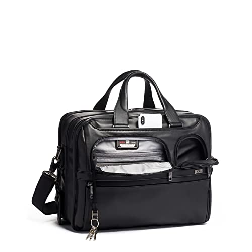 Tumi Briefcase, Official Genuine Alpha Expandable Organizer Laptop Brief, Black