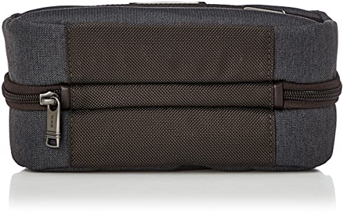 TUMI Alpha 3 Split Travel Kit - Luggage Accessories Toiletry Bag for Men and Women with Embossed Leather Carry Handle - Anthracite