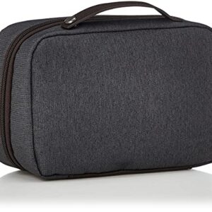 TUMI Alpha 3 Split Travel Kit - Luggage Accessories Toiletry Bag for Men and Women with Embossed Leather Carry Handle - Anthracite