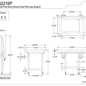 Kingston Brass KBSS2216P Adascape Shower Seat, Brushed Stainless Steel