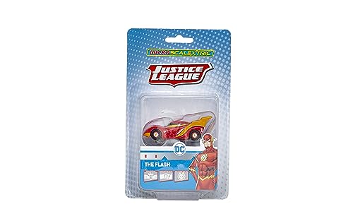 Scalextric Micro My First Justice League The Flash 1:64 Slot Race Car G2169, Red & Yellow