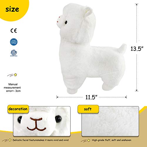 BSTAOFY 13.5'' Light up Alpaca Stuffed Animals LED White Llama Soft Plush Toy with Colorful Night Lights Glow Bedtime Pal Gift for Toddler Kids on Birthday Holiday