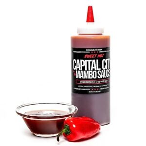 Capital City Mambo Sauce - Sweet Hot Recipe | Washington DC Wing Sauces | Perfect Condiment Topping for Wings, Chicken, Pork, Beef, Seafood, Burgers, Rice or Noodles | 12 oz Bottles (2 Pack)