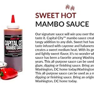 Capital City Mambo Sauce - Sweet Hot Recipe | Washington DC Wing Sauces | Perfect Condiment Topping for Wings, Chicken, Pork, Beef, Seafood, Burgers, Rice or Noodles | 12 oz Bottles (2 Pack)