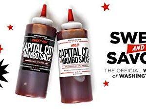 Capital City Mambo Sauce - Sweet Hot Recipe | Washington DC Wing Sauces | Perfect Condiment Topping for Wings, Chicken, Pork, Beef, Seafood, Burgers, Rice or Noodles | 12 oz Bottles (2 Pack)