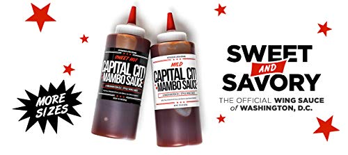 Capital City Mambo Sauce - Sweet Hot Recipe | Washington DC Wing Sauces | Perfect Condiment Topping for Wings, Chicken, Pork, Beef, Seafood, Burgers, Rice or Noodles | 12 oz Bottles (2 Pack)