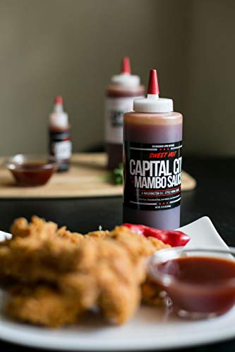 Capital City Mambo Sauce - Sweet Hot Recipe | Washington DC Wing Sauces | Perfect Condiment Topping for Wings, Chicken, Pork, Beef, Seafood, Burgers, Rice or Noodles | 12 oz Bottles (2 Pack)