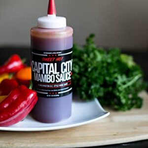 Capital City Mambo Sauce - Sweet Hot Recipe | Washington DC Wing Sauces | Perfect Condiment Topping for Wings, Chicken, Pork, Beef, Seafood, Burgers, Rice or Noodles | 12 oz Bottles (2 Pack)