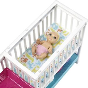 Barbie Skipper Babysitters Inc Dolls & Playset, Nap 'N Nurture Nursery, Skipper Doll, Baby Doll, Crib & 10+ Accessories, Working Bouncer