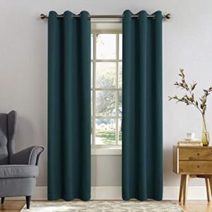 sun zero easton energy saving blackout grommet curtain panel, 40" x 63", teal